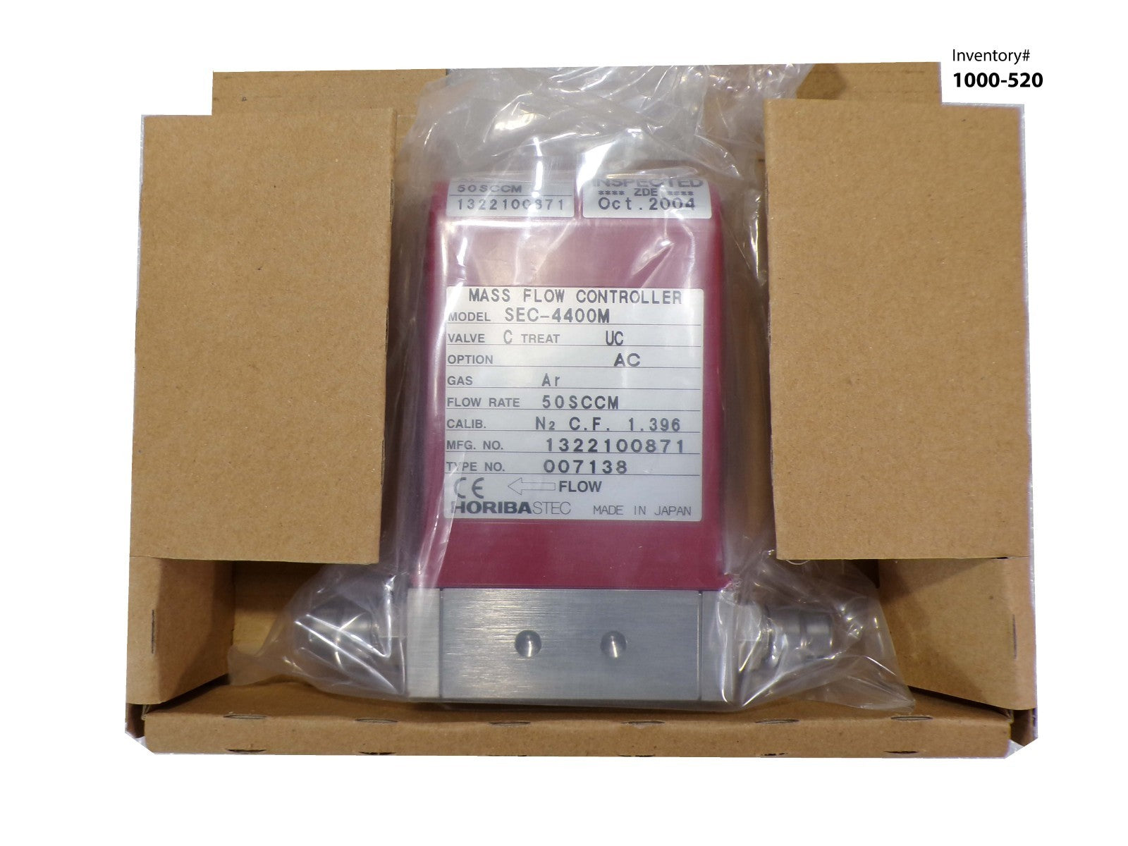 Stec SEC-4400M Mass Flow Controller, 50 SCCM, Ar *new surplus | Tech ...