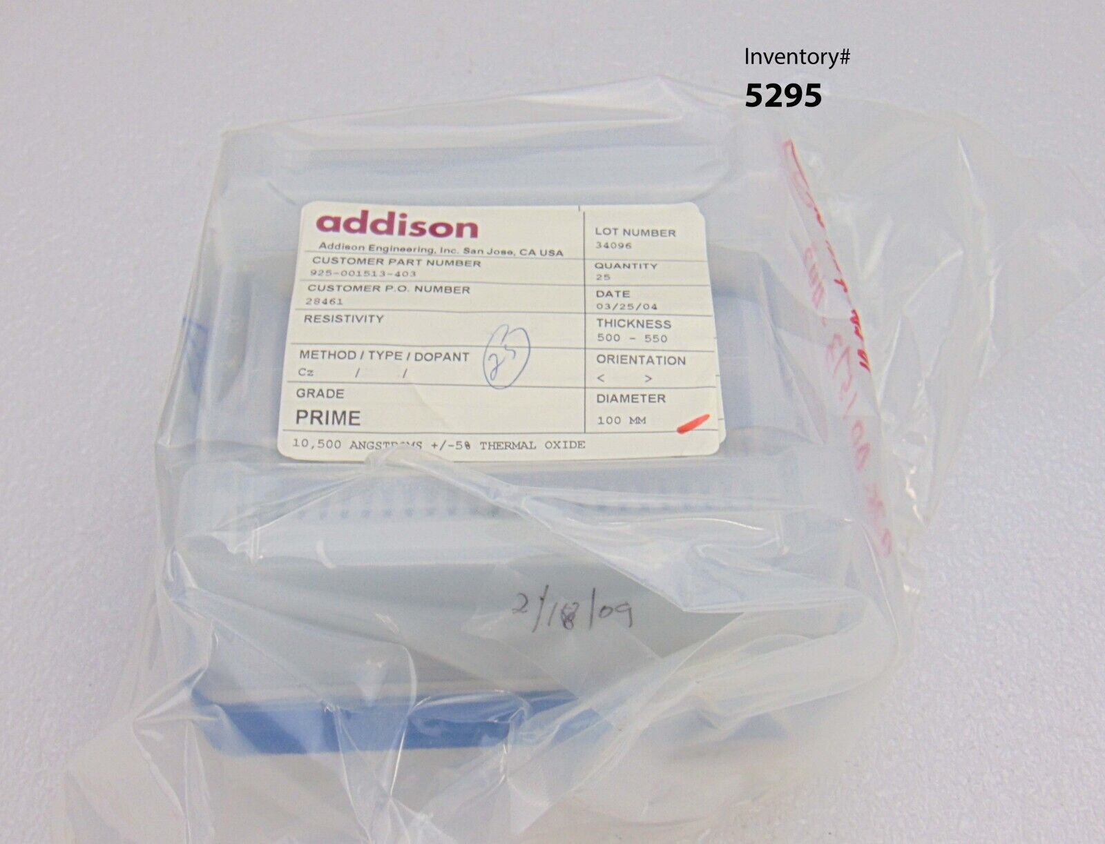 Addison 925-001513-403 Wafer 100mm, 25-Piece*new surplus | Tech ...