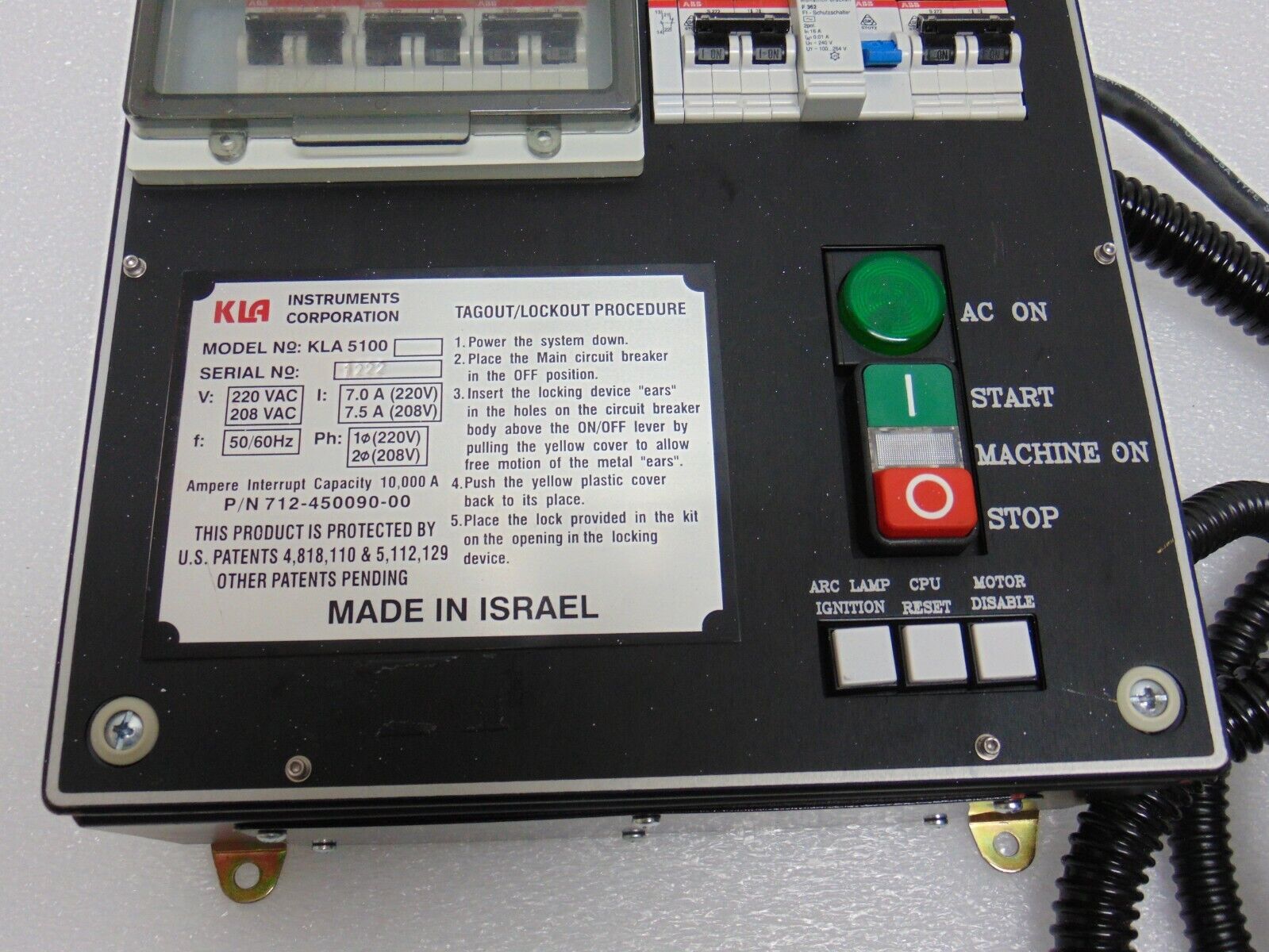 KLA Tencor 5100 Power Distribution Box KLA 5100 Overlay Inspection Sys ...