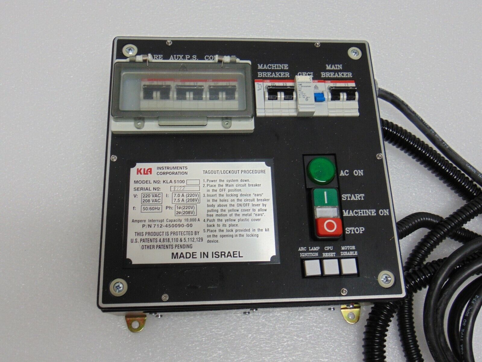 KLA Tencor 5100 Power Distribution Box KLA 5100 Overlay Inspection Sys ...